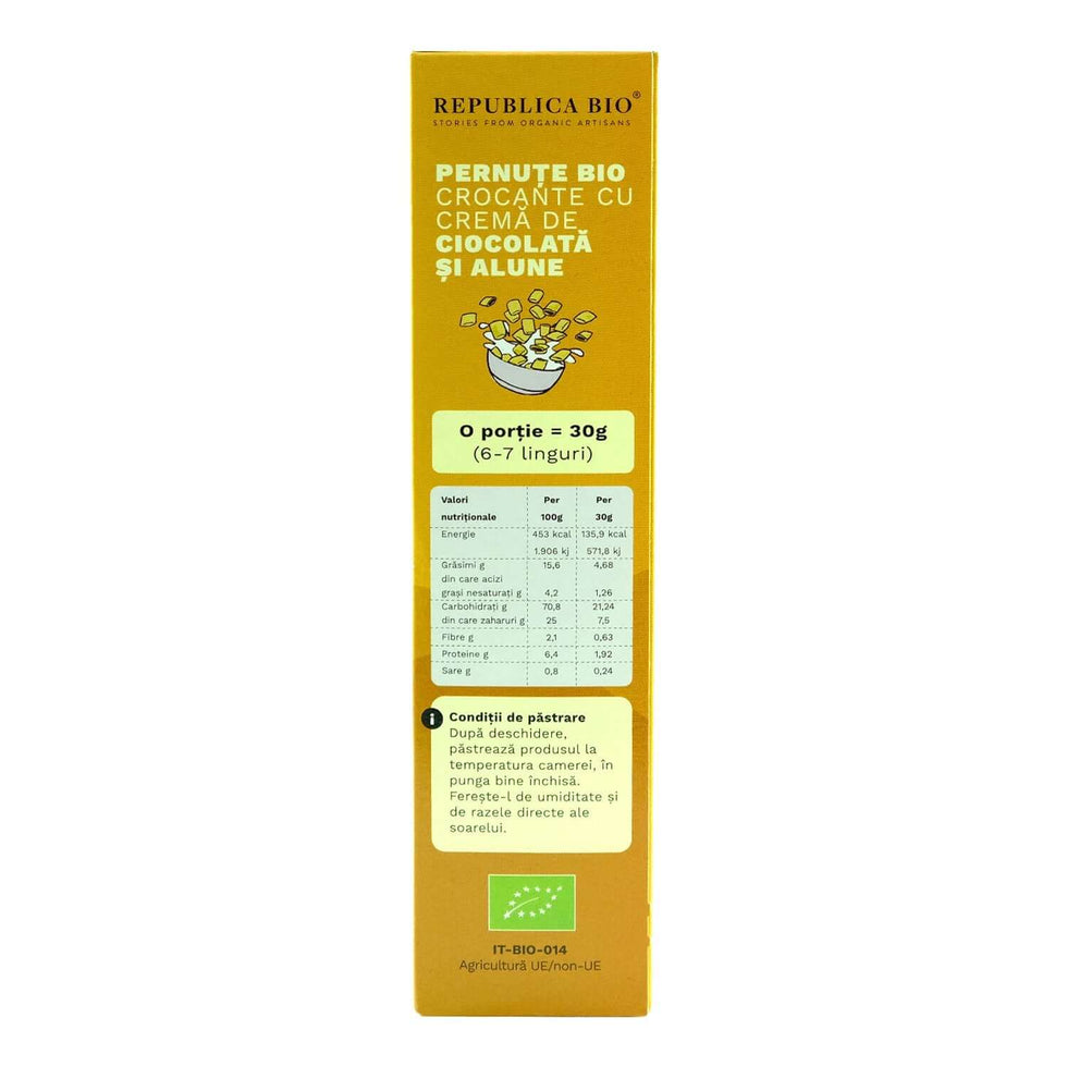 Pernute Bio crocante cu crema de ciocolata si alune FARA GLUTEN ...