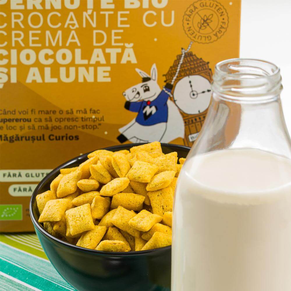 Pernute Bio crocante cu crema de ciocolata si alune FARA GLUTEN ...