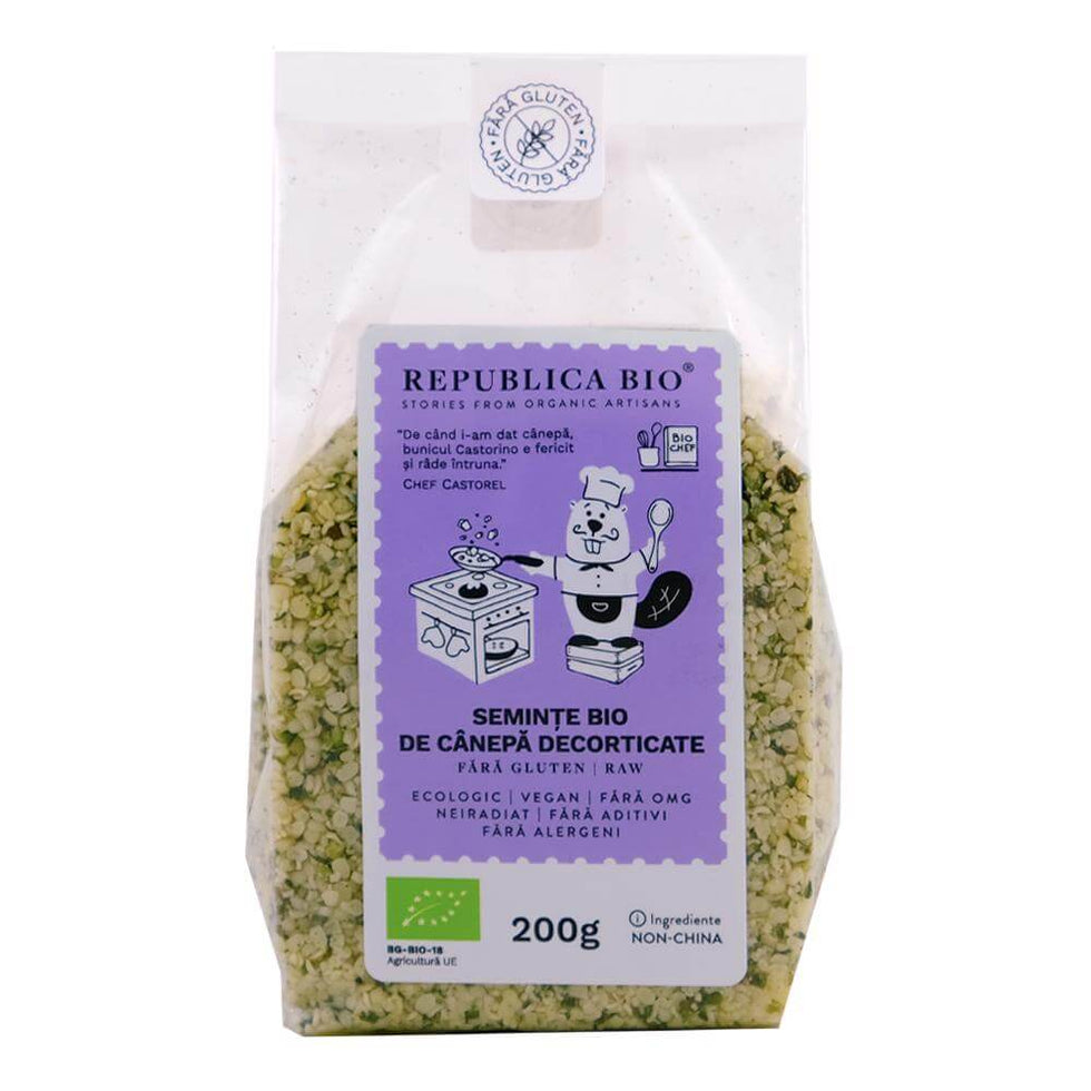 Seminte Bio de canepa decorticate FARA GLUTEN Republica BIO, 200g,...